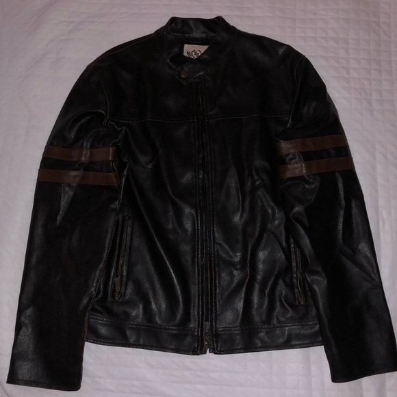 Toxic Hazard | Jackets & Coats | Black Leather Jacket With Brown ...
